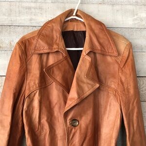 Vintage | Jackets & Coats | Vintage Pig Skin Leather Trench Coat ...